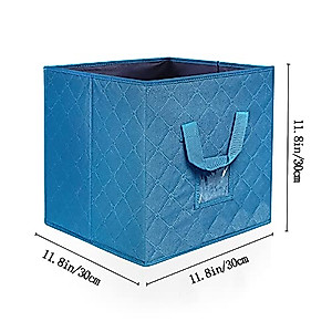 Cloth Storage Bins With Handles, LSNDEE Large Storage Box Organizer, Foldable Fabric Storage Cubes, Closet Organizers For Home And Office, 11.8 "X 11.8" X 11.8 ", 3 Pack