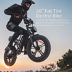 HAPPYRUN Electric Bike for Adults Tank 20" Fat Tire with 1500W Motor Ebike 48V 18Ah Removable Battery 30MPH & 68 Miles Long Range Off Road Snow Beach Mountain Electric Bicycle