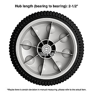 12 Inch Wheels Replacement for MTD 734-04019 734-04127, S-Wave Real Wheels Tires Compatible with Most Troy Bilt Walk-Behind Push Lawn Mower, 1 Pack