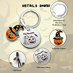 PUPPY GO Halloween Gifts Set, 5PCS Halloween Tumbler Set Includes 20oz Tumbler with Lids and Straw Socks Keychain Thanks Card, Cute Pumpkin Gift for Women