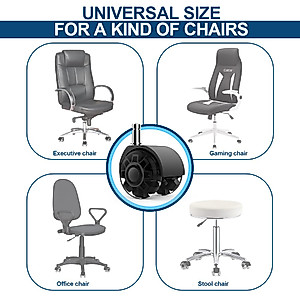 Office Chair Wheels Casters-Protection for Hardwood Floors and Carpet, Heavy Duty Silent Computer Chair Wheels with Standard Stem 7/16″* 7/8″(11mm*22mm),Office Furniture Casters Set of 5(Black)