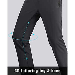 BIYLACLESEN Sweatpants for Men Joggers with Pockets Track Athletic Workout Pants Lightweight Quick Dry Fit Pants Waterproof Hiking Pants Black 34