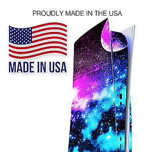 ITS A Skin Skins Compatible with Sony Playstation 5 Console Disc Edition - Protective Decal Overlay Stickers wrap Cover - Galaxy Fluorescent