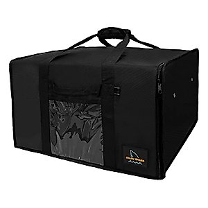 OujiuShark Insulated Pizza Bags for Delivery, 20in x 20in x 12in, Commercial Pizza Warmer Bag, Large Pizza Carrier for Hot and Cold Food (Black)