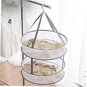 Alipis 2pcs Double Clothes Basket Collapsible Laundry Drying Rack c fold Towels Foldable Laundry Rack Towels Drying Hanger Underwear Drying Hanger Foldable Cloth Dryer Towels Drying net