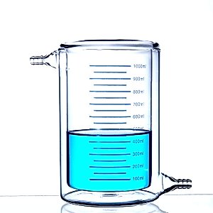Deschem 1000ml Jacketed Glass Beaker 1 Litre Jacket Flask Lab Glassware