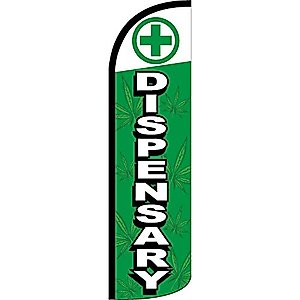 NEOPlex -"Dispensary" 12-Foot King Size Windless Swooper Feather Business Flag (Flag Only)