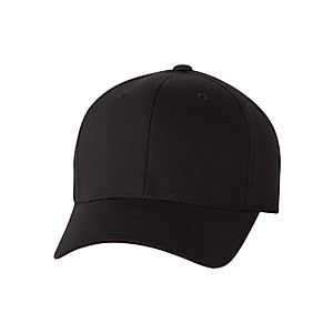 Flexfit 6277 Wooly Combed Twill Cap (Adult XXL (7 3/8" - 8"), Black)