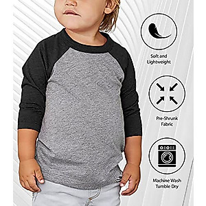 HYBRID APPAREL - Spongebob Squarepants - Patrick Sparkers Flag - Toddler & Youth Raglan Graphic T-Shirt - Size 3T