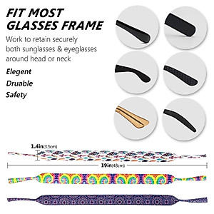 YR Floral Pattern Sunglass Straps, Soft And Durable Neoprene Material Floating Eyewear Retainers, 3 Packs. (Pattern-5)