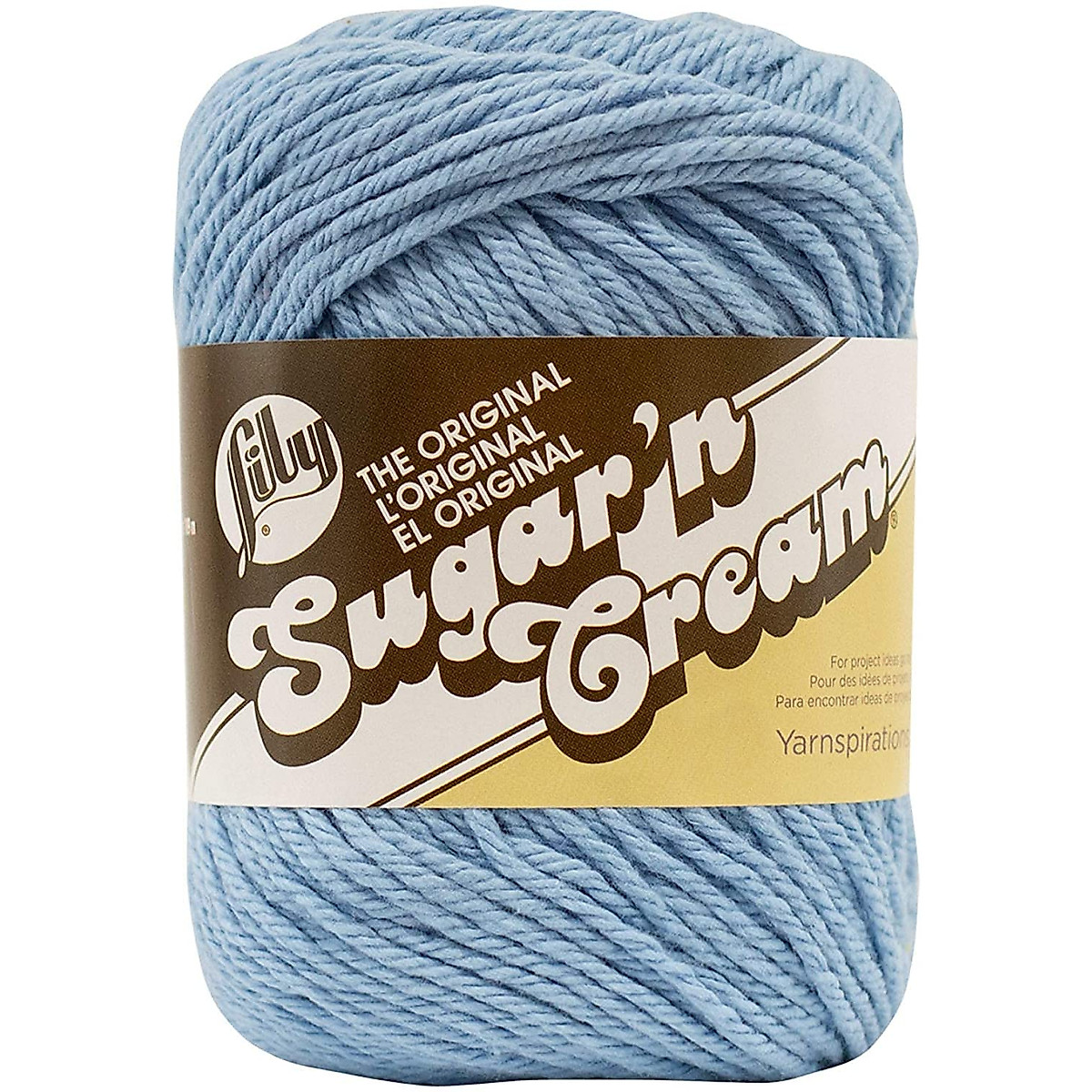 Lily Sugar'N Cream Light Blue Yarn - 6 Pack of 71g/2.5oz - Cotton - 4 Medium (Worsted) - 120 Yards - Knitting/Crochet