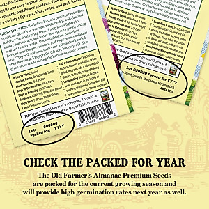 The Old Farmer's Almanac Herb Garden Starter Kit - 6 Seed Packets (Over 3000 Seeds) with Wooden Plant Markers - Non-GMO, Open Pollinated, Heirloom Seeds