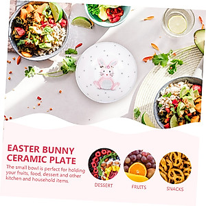 BESTOYARD Easter Tableware Ceramic Mixing Bowl Ramen Kit Udon Noodle Bowl Rice Bowls Appetizer Bowl Bunny Candy Bowl Ceramic Tableware Dessert Fruit Bowl Salad Bowls Storage Bowl Tableware