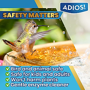 Adios! Fountain Cleaner and Clarifier for Outdoor and Indoor Fountains – Safe for Plastic, Metal, Glass and Stone (32oz)