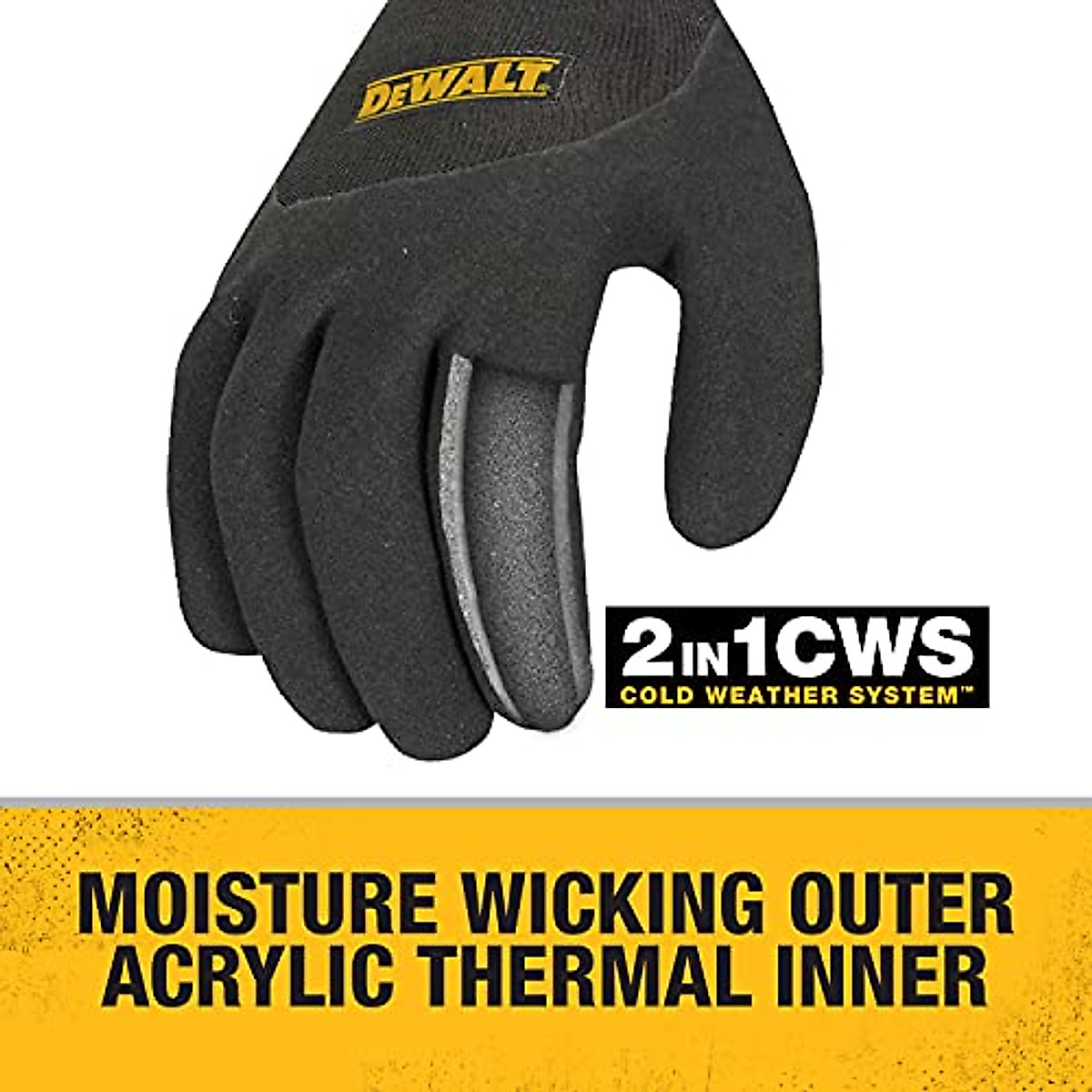 DEWALT DPG737M Thermal Insulated Grip Glove 2 In 1 Design, Medium, Multi