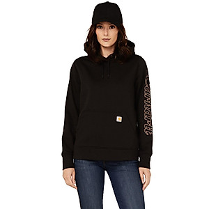 Carhartt Women's Rain Defender Relaxed Fit Midweight Graphic Sweatshirt, Black, Small