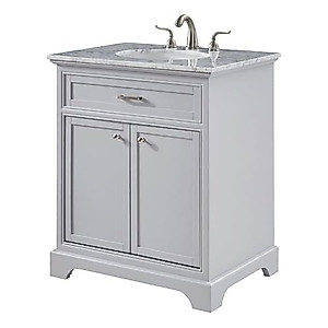 Elegant Kitchen and Bath 30 inch Single Bathroom Vanity Cabinet Set - Light Grey