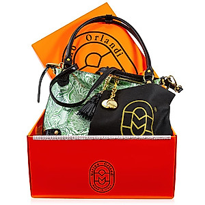 Marino Orlandi Leather Handbags Purses for Women Metallic Mint Julep Hobo Tote Purse Italian Designer Messenger Bag