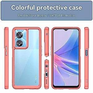 DFTCVBN Phone Case for OnePlus Nord N300 Case, Nord N20 SE/Oppo A57 CPH2389 Case with Screen Protector, Soft Bumper with Clear Crystal PC Hard Back Shockproof Cover Cases for OnePlus N300 5G Tangerine