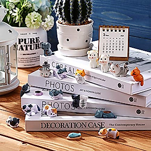 Jetec 19 Pieces Cute Miniature Garden Cats Landscape Lovely Mini Cats Figurines Fairy Garden Home Animals Kitten Adorable Mini Terrarium Figurine Ornament for Home Garden Decor Ornament Supplies