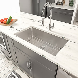 Dcolora 33 Inch Undermount Kitchen Sink 16 Gauge Stainless Steel Deep Large Single Bowl Under Counter Sink, 33"x19"x10" Rounded Corner, DC-U7714