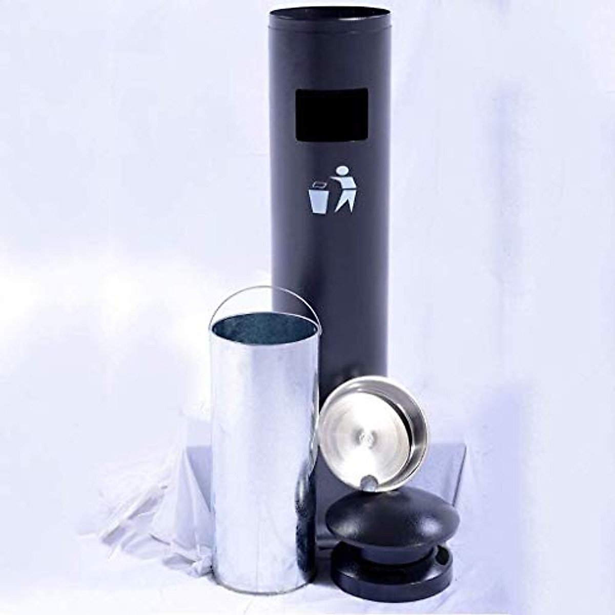 SUNESA Indoor Outdoor Floor Standing Ash Tray Outdoor Waste Bins Outdoor/Indoor Trash Can Stainless Steel Smoke-eliminating Trash Can Commercial Trash Cans Vertical Ashtray