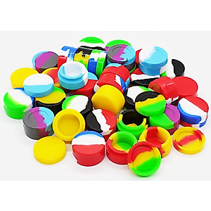 vitakiwi 5ml 7ml Wax Round Silicone Concentrate Containers Multi Use Oil Jars with Carving Tool (20)