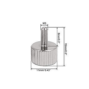 uxcell M3x8mm Nickel Plated Flat Head Knurled Thumb Screw 10pcs for Computer PC Case