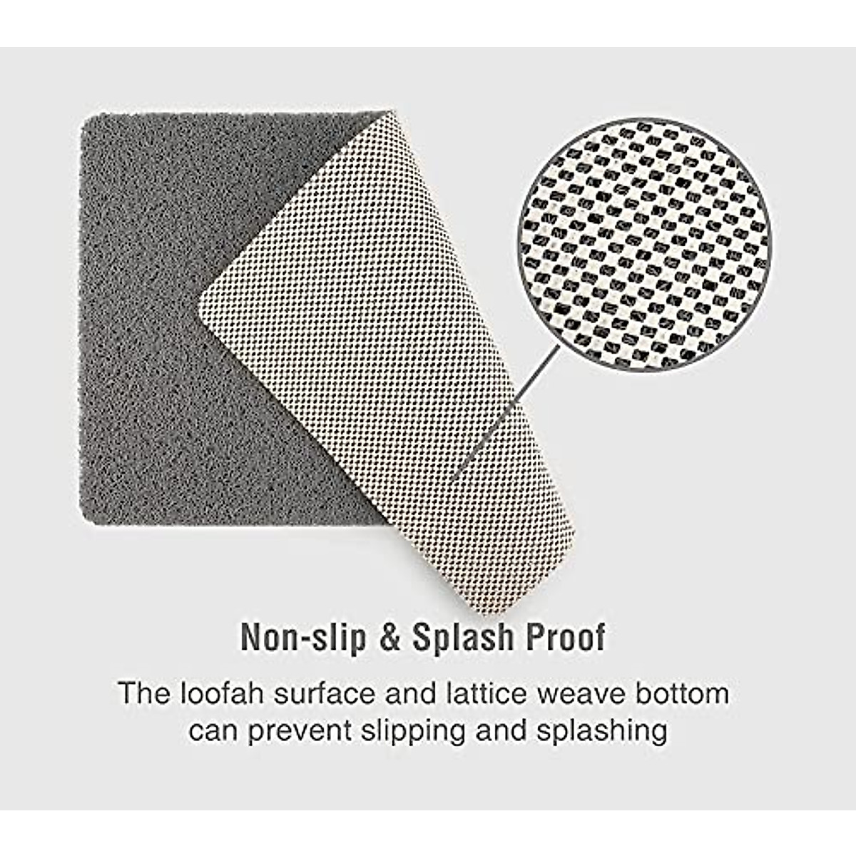 Greentec Bath Mats, Shower Mat Non Slip, PVC Bathtub Mat, Shower Mat, Quick Drying, Breathable, Anti Clog Hair Catcher Standing Pad for Bathroom, Wet Area, 24 x 16 in