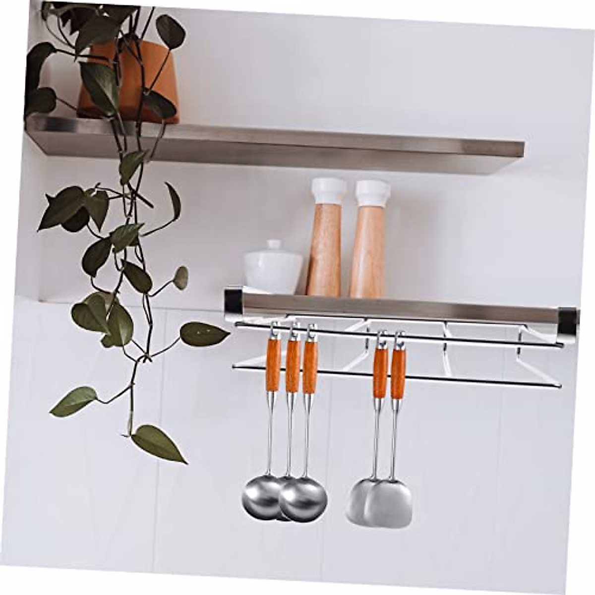 UPKOCH Kitchen Cutting Board Rack Mug Stand Wall Storage Shelf Wall Pot Rack Chopping Board Organizer Hanging Storage Baskets Pan Lid Organizer Chopping Board Organizer for Cabinet Silver