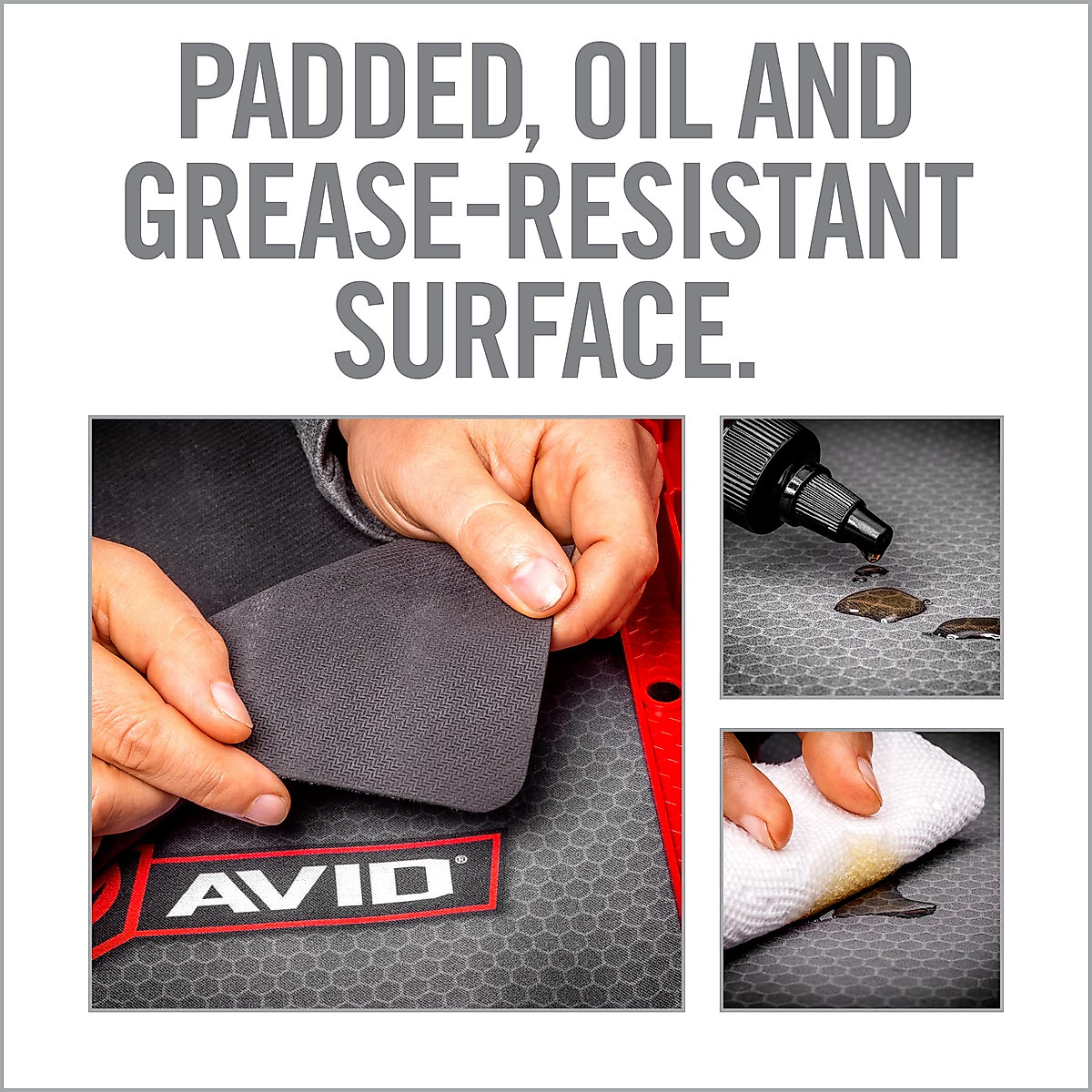 Real Avid Gun Cleaning Mat for Handguns with Magnetic Organizer Parts Tray; Protective Workbench Mat for Pistol Cleaning, Handgun Cleaning Pad with Red Tray for Gun Accessories and Gun Parts