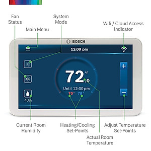 Bosch BCC100 Connected Control Smart Phone Wi-Fi Thermostat - Works with Alexa - Touch Screen