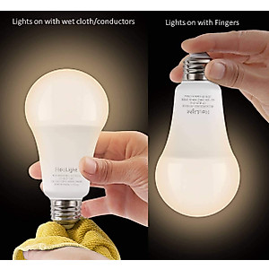 HouLight 5W Rechargeable Emergency LED Light Bulbs with Back Up Battery for Power Outage, Camping, Hurricane, Disaster Planning, 40W Equivalent, UL Certified (3000K Soft White, 2-Pack)