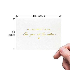 MAGJUCHE See You At The Altar Card, Gold Foil Wedding Day Card To Groom Or Bride, For Husband Cards