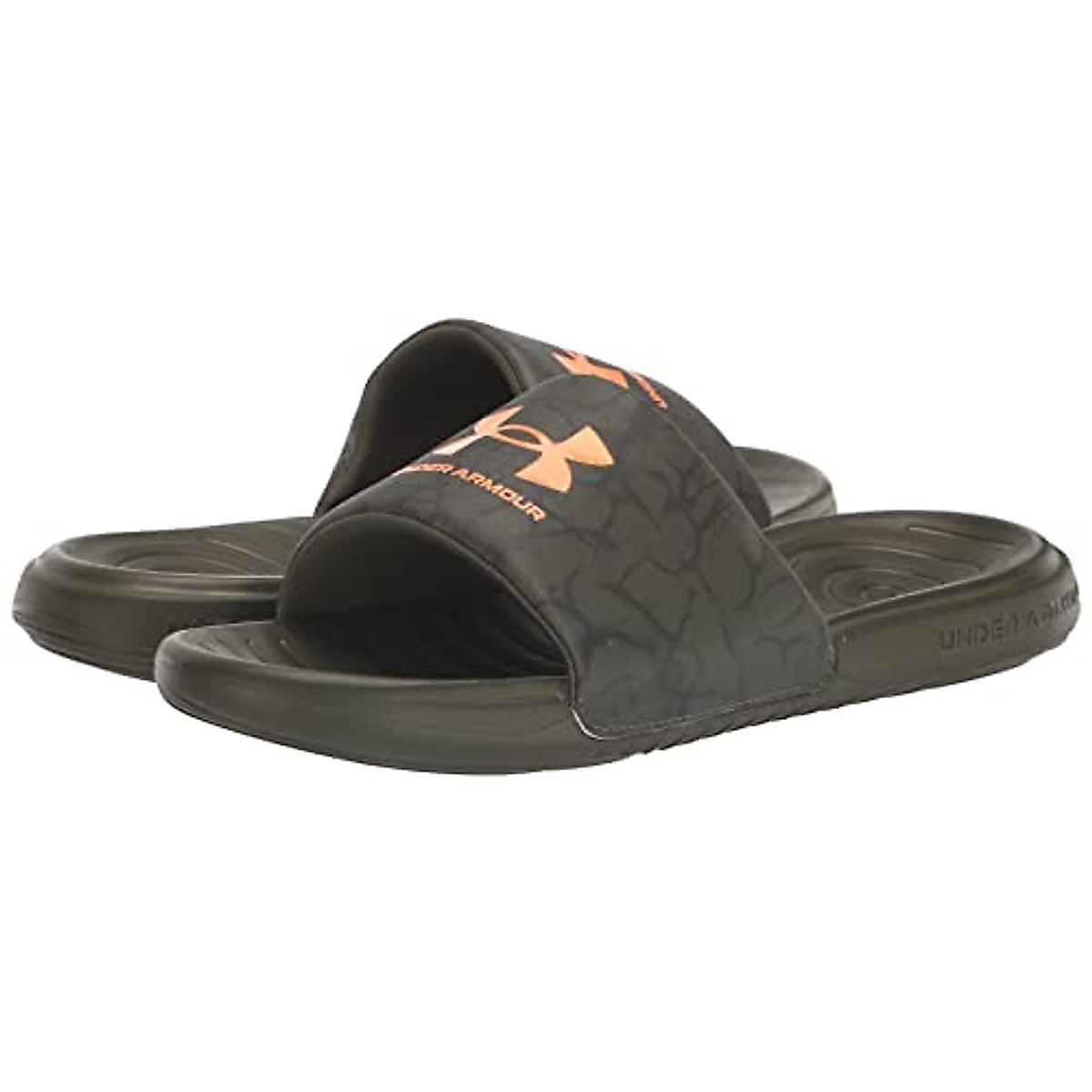 Under Armour Men's Ansa Graphic Fixed Strap Slide Sandal, (305) Marine OD Green/Marine OD Green/Orange Blast, 9