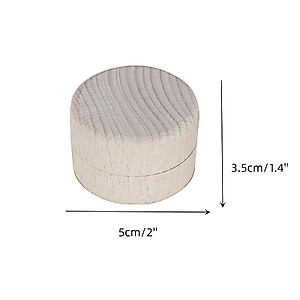 LONG XIN SERIES 6 Pcs 2"x2"x1.4" Unfinished Wooden Jewelry Box Small Wooden Storage Box DIY Cylindrical Wooden Box Ring Dish Storage Box Solid Wood Gift Box for Jewelry Storage