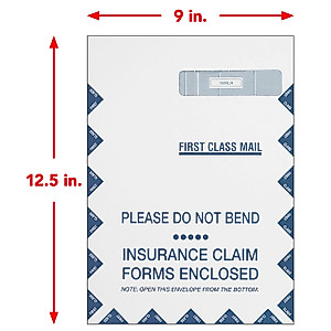 ComplyRight CMS 1500 Jumbo Right Window Envelope | 9 x 12.5| Healthcare Billing Envelope |Self Seal | Pack of 500