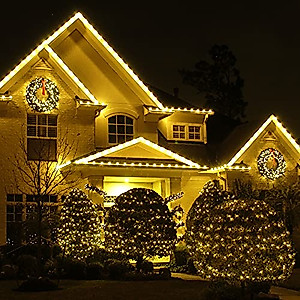 JMEXSUSS 120 LED 8 Modes Solar Powered Rope Lights,39.4ft Outdoor Solar Rope Lights,Waterproof PVC Tube Fairy Lights for Garden,Patio,Fence,Deck,Walks,Path(Warm White)