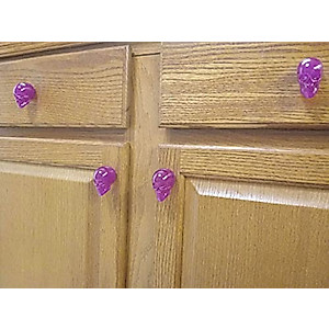 Purple Skull Cabinet Knobs/Drawer Knobs (Black Light Activated) (Set of 2)