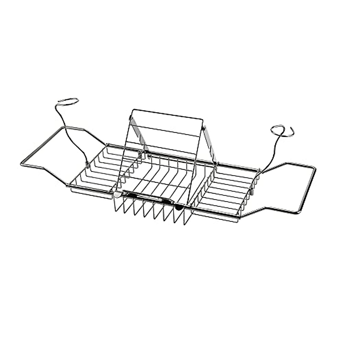 ZHYIYI Stainless Steel Bathtub Caddy Tray,Over Bath Tub Racks Organizer with Removable Wine Rack Book Candle Holder,Expandable Bath Tub Shelf for Reading Black