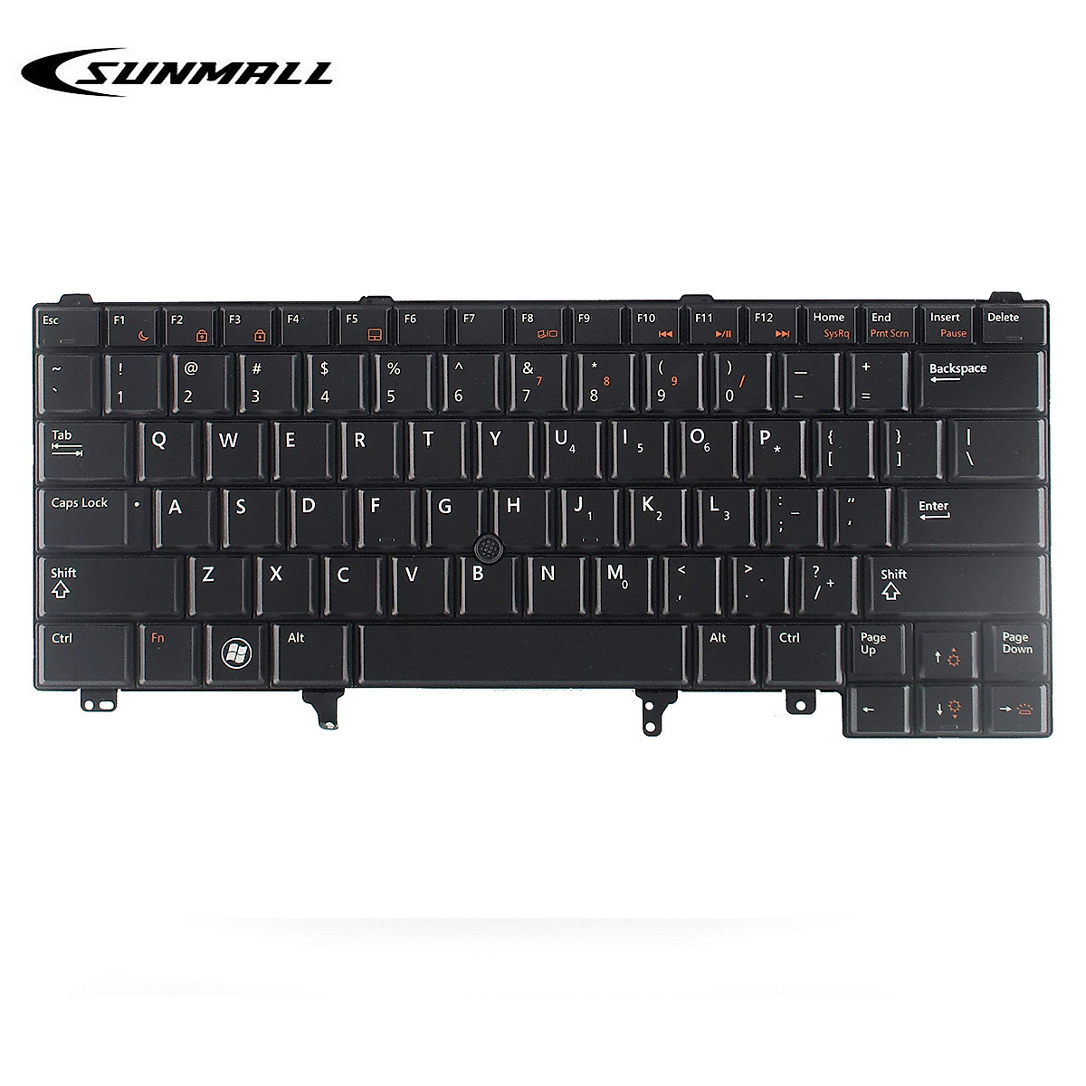 SUNMALL Replacement Keyboard with Backlit/Big Enter Key Compatible with Dell Latitude E5420 E5430 E6220 E6320 E6330 E6420 E6430 E6440 Series US Layout Black (with Pointer Stick)