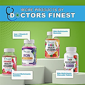 DOCTORS FINEST Vitamin C 1000mg Gummies, Maximum Strength, Vegan, GMO-Free Gluten Free, Great Taste Natural Sour Apple Flavor Gummy Vitamins, Immune Support Dietary Supplement, for Adults, 90 Gummies