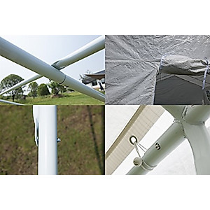 GOJOOASIS 20 x 26 ft Carport Outdoor Metal Commercial Wedding Party Frame Tent w/Sidewalls 4 Rooms