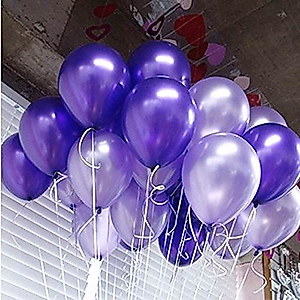 100pcs Dark Purple and Light Purple Balloons - Latex 10" Mixed Purple Shades Balloons - Helium Purple Pearl Balloons for Wedding Birthday Party Festival Graduation Decorations