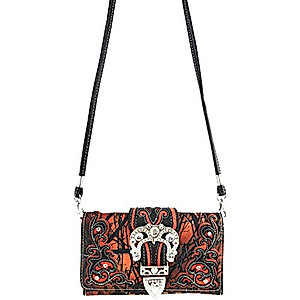 Zelris Camouflage Shine Glow Buckle Women Conceal Carry Handbag with Wallet Set (Orange)