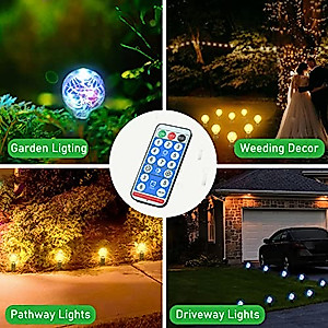 Solar Garden Lights Outdoor, 10 Pack Solar Globe Lights, 8 Lighting Modes with Remote Control Twinkling Solar Stake Lights Outdoor Waterproof Landscape Pathway Wedding Patio Yard Festival Decoration