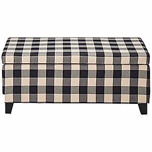 Christopher Knight Home Breanna Fabric Storage Ottoman, Black Checkerboard