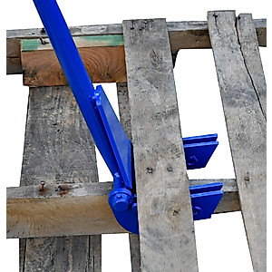 HOME-X Heavy-Duty Pallet Buster with Rotating Head, 45-Inch Powder-Coated Steel with Rubber Handle, No Assembly Required, 45" L x 6" W x 1 ¼ " H, Blue