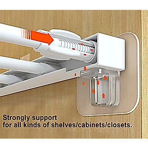 BasedFloor Punch Free Shelf Support Peg-Self Adhesive Shelves Clips for Kitchen Cabinet Book Shelves-Strong Partition Holders Pin for Closet Brackets Clapboard Layer-Load Bearing 10 Pounds