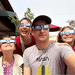 SEIC 50 Pack Paper Solar Eclipse Glasses Approved 2024, Made by AAS Recognized Factory,CE and ISO Certified Eclipse Shade for Direct Sun Viewing [50 Pack]